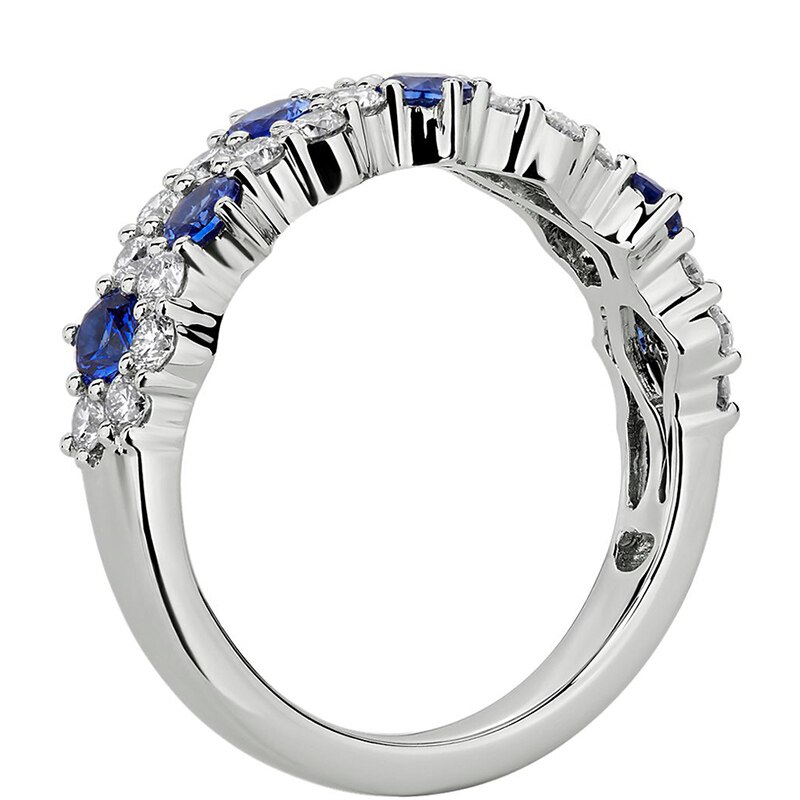 Sparkling Blue White Cubic Zirconia Ring - Sleepy Girlz Co.