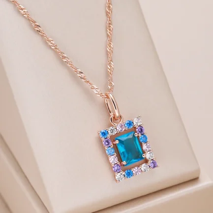 Blue Square Pendant - Sleepy Girlz Co.
